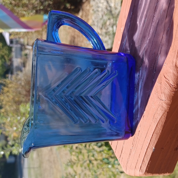Hazel-Atlas | Dining | Cobalt Blue Hazel Atlas Chevron Pitcher | Poshmark